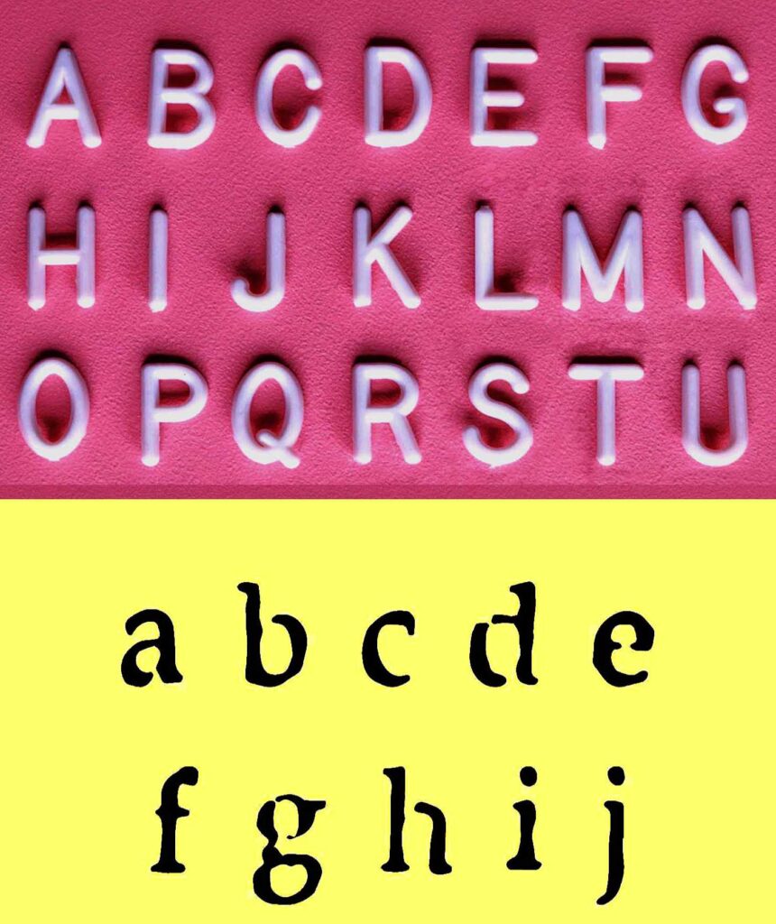 26 Capital and Small Letters in English alphabets